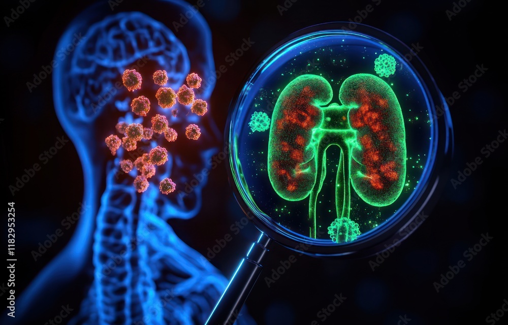 Human Kidney Anatomy Bacterial Infection E coli UTI Urinary Tract ...