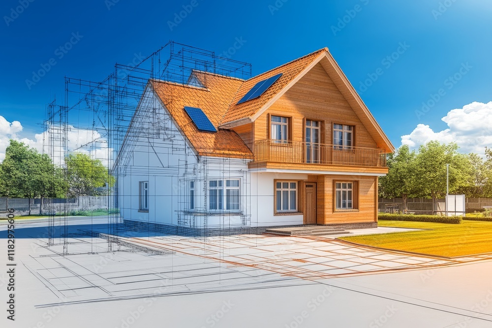 Architectural Design Concept of a Modern House with a Blended ...