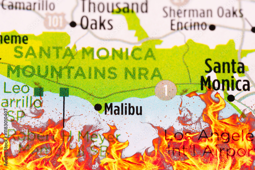 Los Angeles County, California, Wildfire Map Pacific Palisades, Santa ...