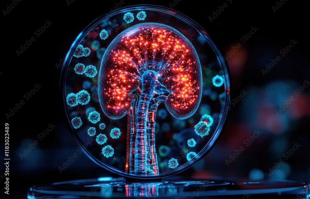 Foto de Stock Kidney Anatomy UTI E coli Infection Urinary Tract Disease ...