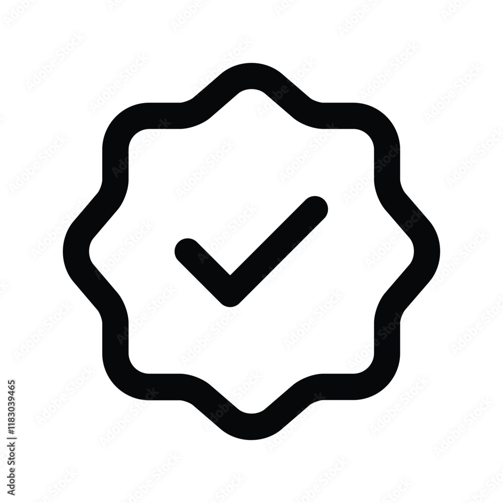 verified social media account icon. Approved profile sign. Tick in ...