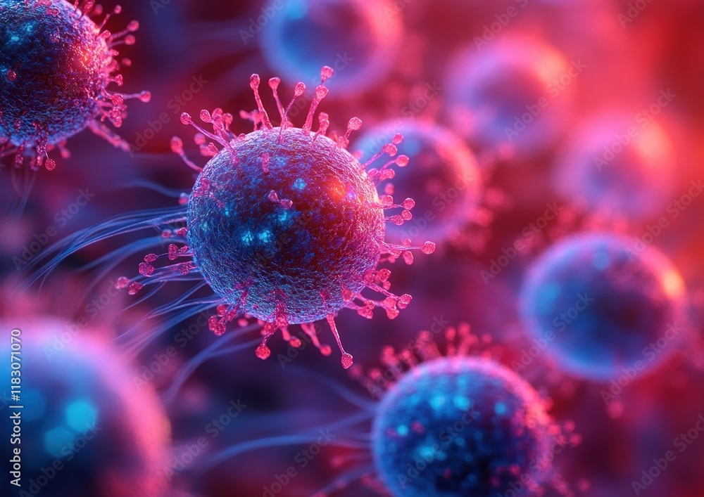 Surreal Microscopic View of Cancer Cells Illuminated in Ethereal ...