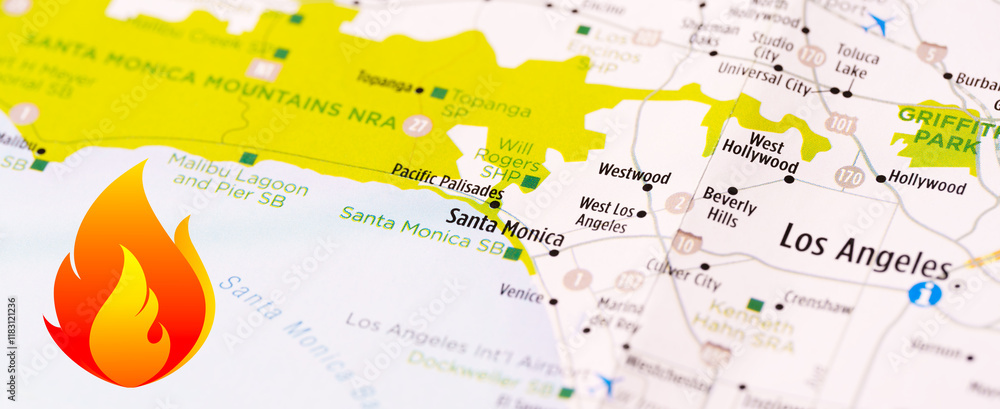 Los Angeles County, California - January 8, 2025 - Wildfire Map Pacific ...