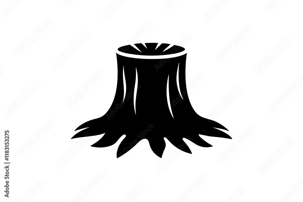 tree stump silhouette icon Transparent Background Clip art Stock Vector ...