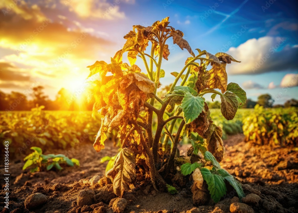 Vintage photo reveals late blight's destructive impact on potato plants, a devastating ...