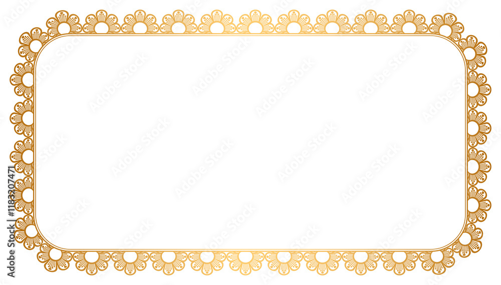 Luxury gold corner border rectangle frame transparent background Stock ...