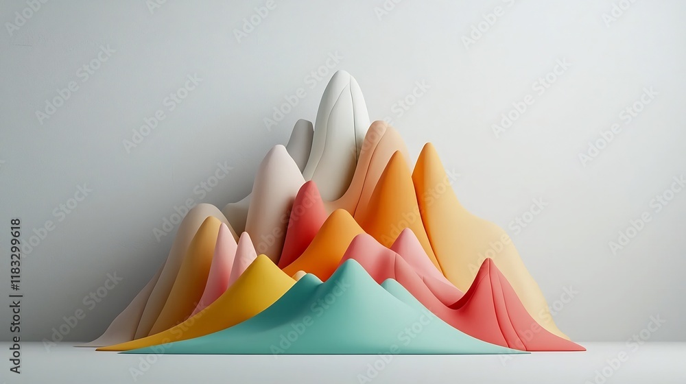 Majestic pastel mountain range with towering pastel peaks mesmerizing ...