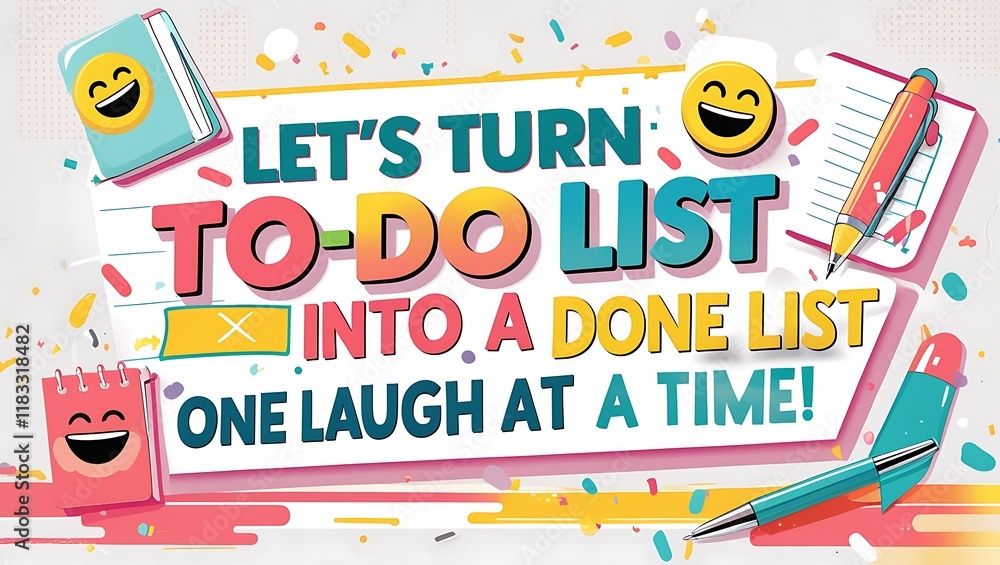 Lets Turn ToDo List Into A Done List One Laugh At A Time Stock ...