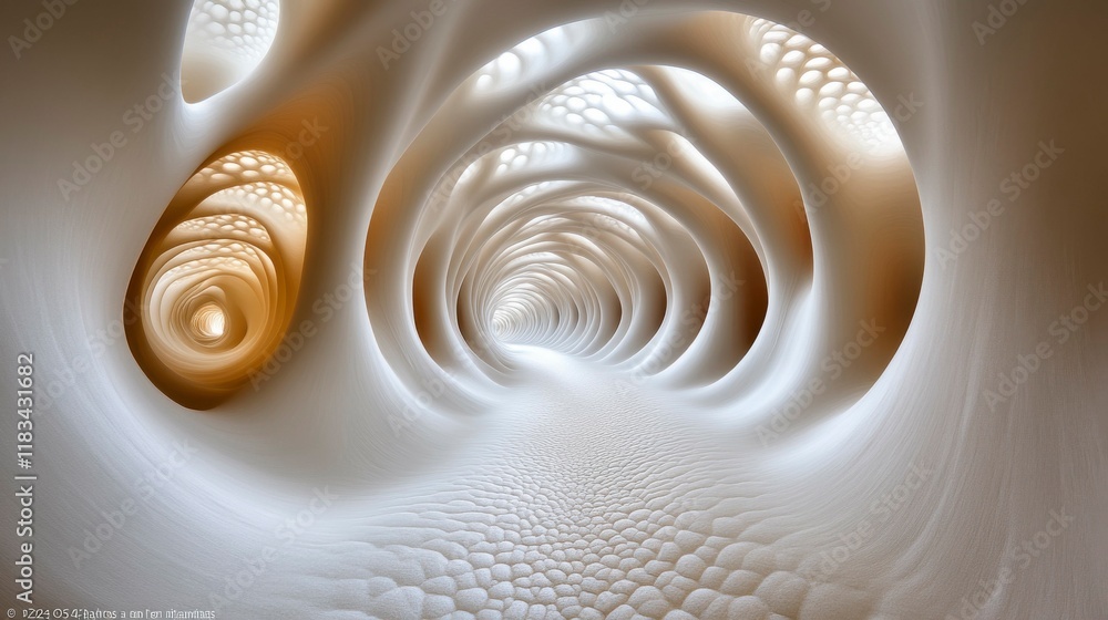Artistic representation of abstract architecture, with flowing forms ...