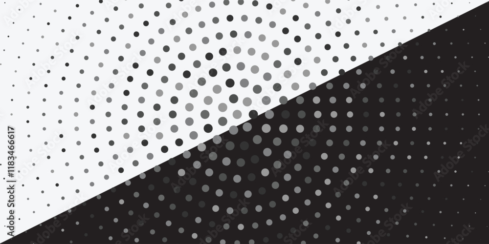 Set Of Halftone Dots Gradient Pattern Texture Isolated On White Background Straight Dotted