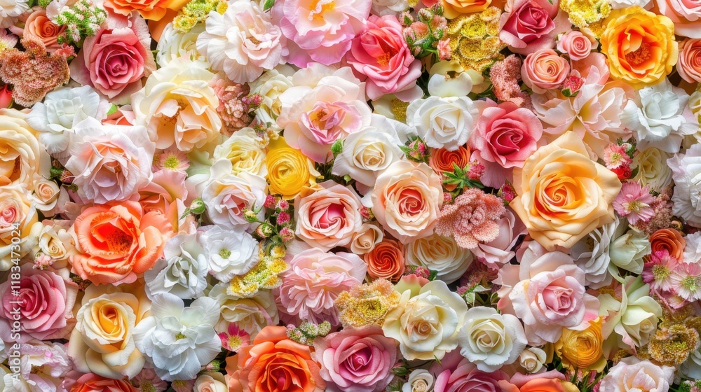 Rose Garden: A vibrant section filled with an array of fragrant roses ...