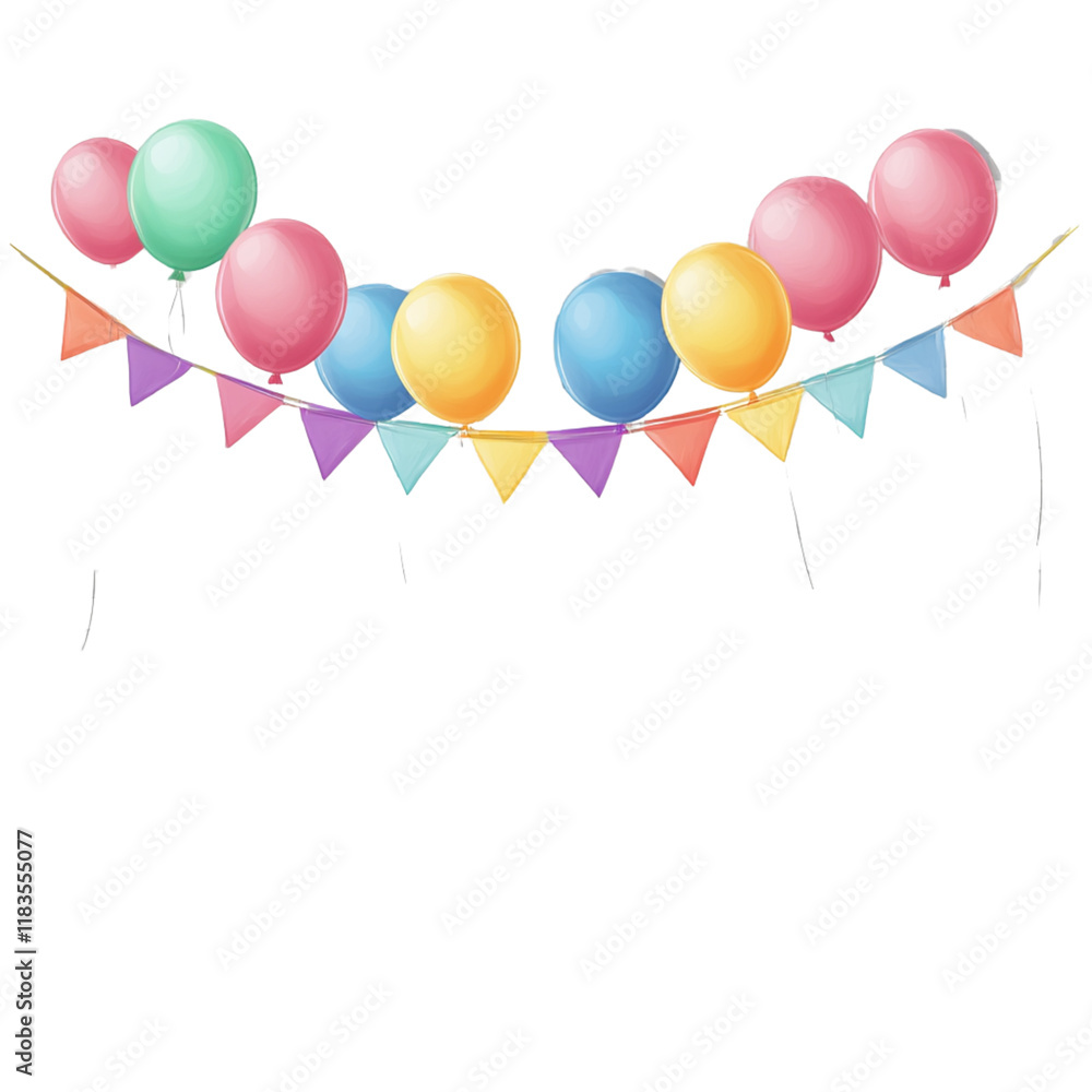 Beragam harapan, garis balon duduk di Univers! Vector, colorful party ...