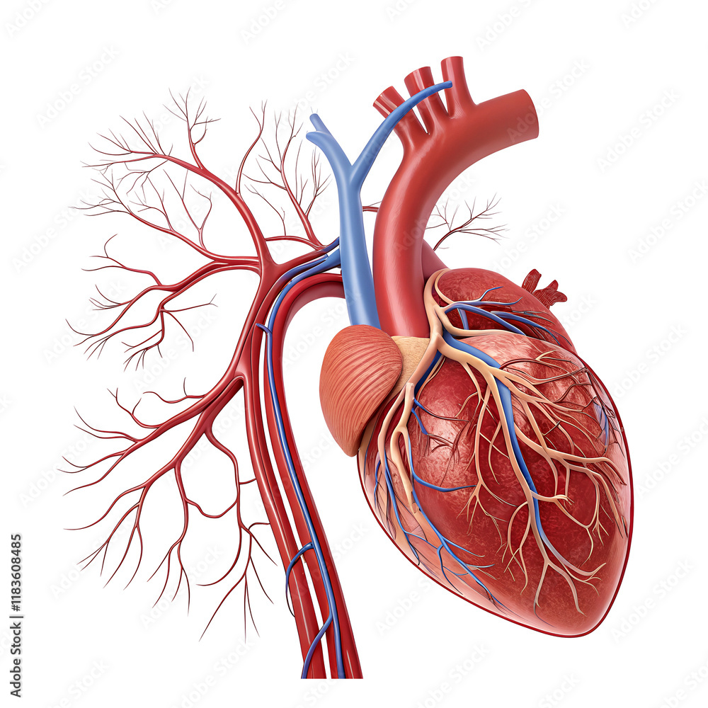 Realistic human artery illustration set, internal organ anatomy PNG ...