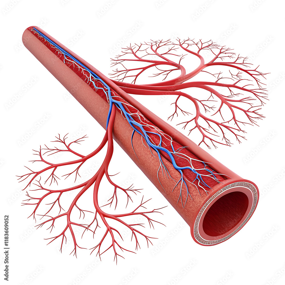 Realistic human artery illustration set, internal organ anatomy PNG ...