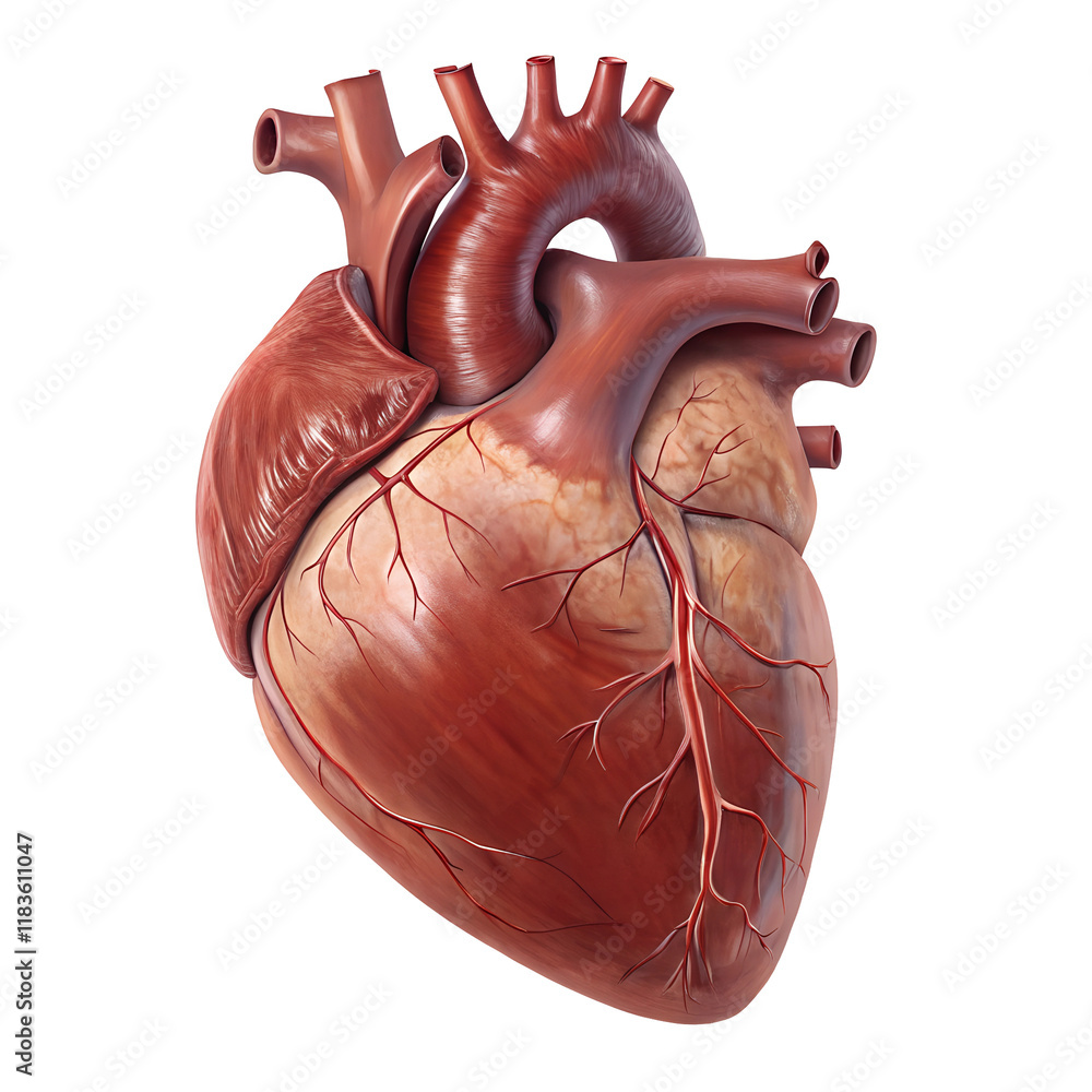 Realistic human heart illustration set, internal organ anatomy PNG ...