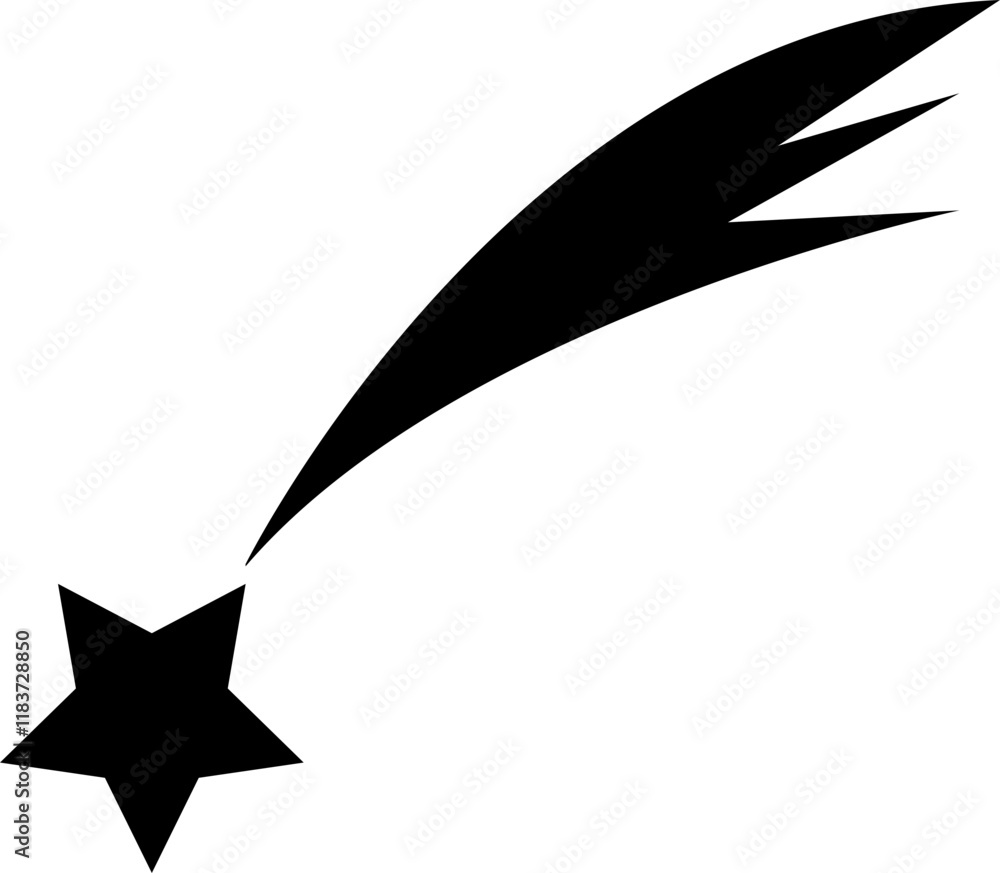 Shooting Stars icon, star with a sparkling trail, Bright, star ...