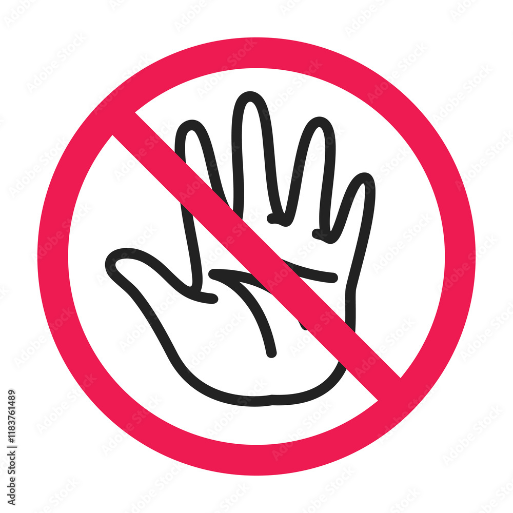 Stock-Vektorgrafik „Do not touch sign, forbidden access symbol, dont ...
