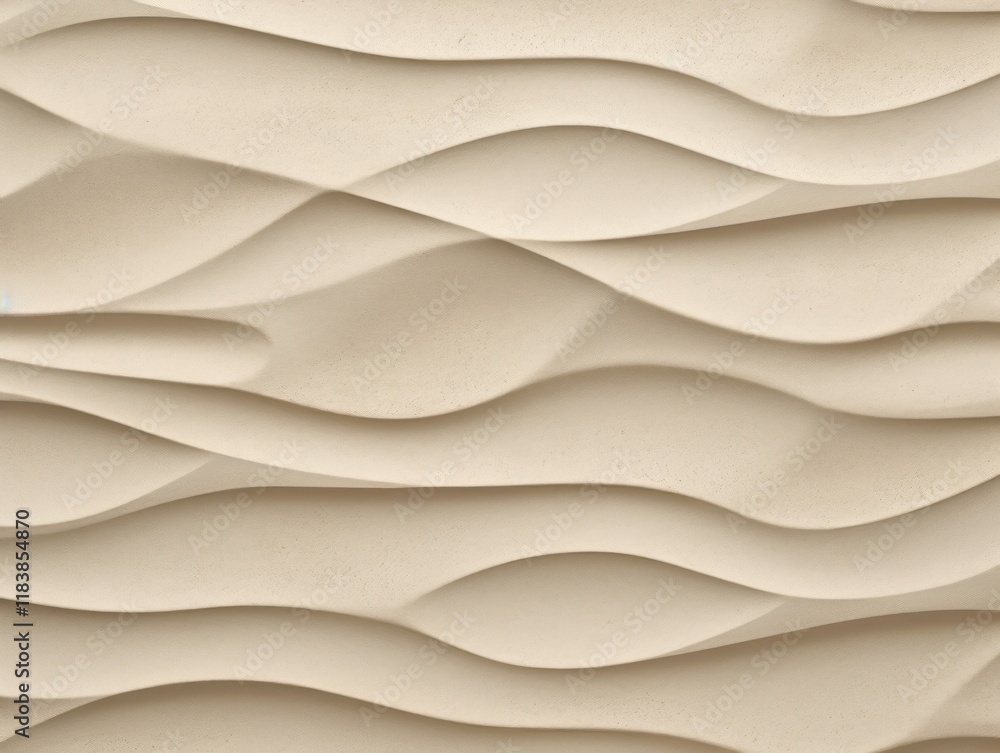 Delicate plaster beige wave texture Stock Photo | Adobe Stock
