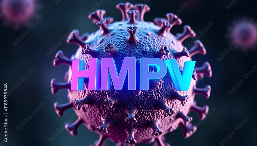 3D Visualization of HMPV Virus Molecular Structure With Protein Spikes ...
