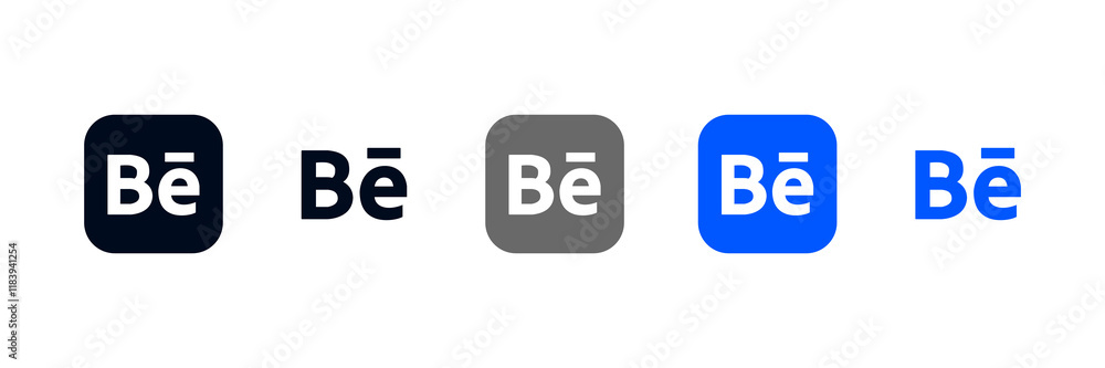 behance logo , behance icon button in black color. social media icons ...