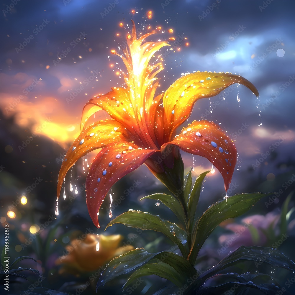 silver bordered Hansfuda Magic the Gathering flower card game, fantasy ...