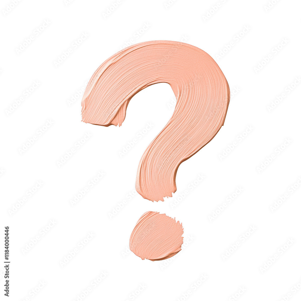 pink paint stroke forming question mark on transparency background ...