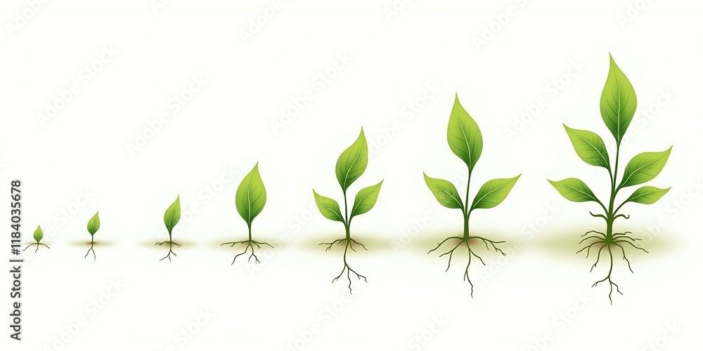 Stages of Plant Growth: A Visual Guide to Seedling Development Stock ...