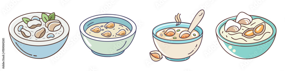 clam chowder vector icon, foods vector illustration - simple illustration of clam chowder ...