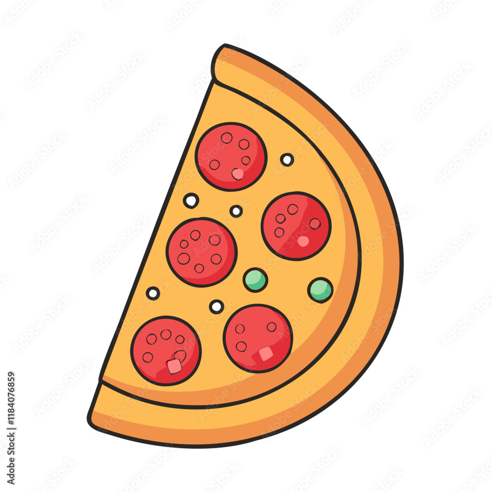 Vector de Stock pepperoni pizza vector icon, foods vector illustration - simple illustration of ...