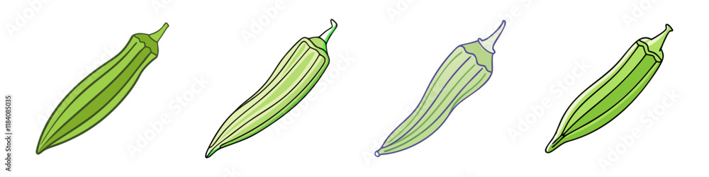 okra pod vector icon, vegetables vector illustration - simple ...
