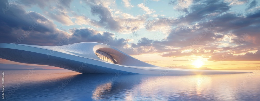 Parametric and bionic architecture in white, highlighted with cyan ...