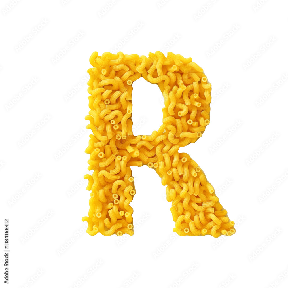 letter " R " English alphabet letters from macaroni or Pasta style on a ...