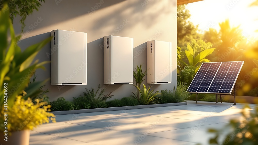 Concept of a home battery packs alternative electric energy storage ...