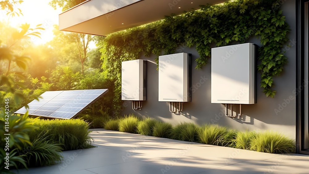 Concept of a home battery packs alternative electric energy storage ...