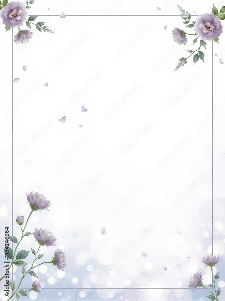 Soft lavender and blue funeral flyer template background with subtle ...