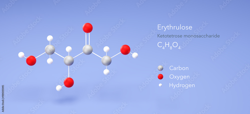 Illustration Stock erythrulose molecule, molecular structure ...