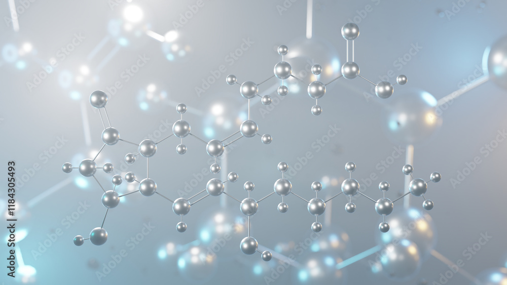 prostaglandin e2 molecular structure, 3d model molecule, oxytocics ...