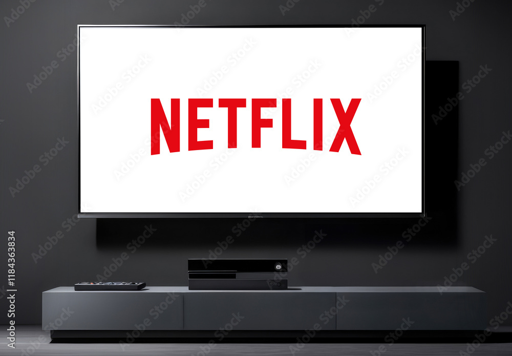 Milan, March 2024 - LED television with Netflix logo on display on ...