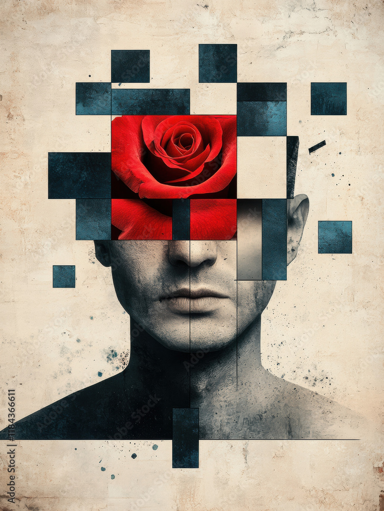 Serial killer, A high-fidelity image of a glowing red rose with petals ...