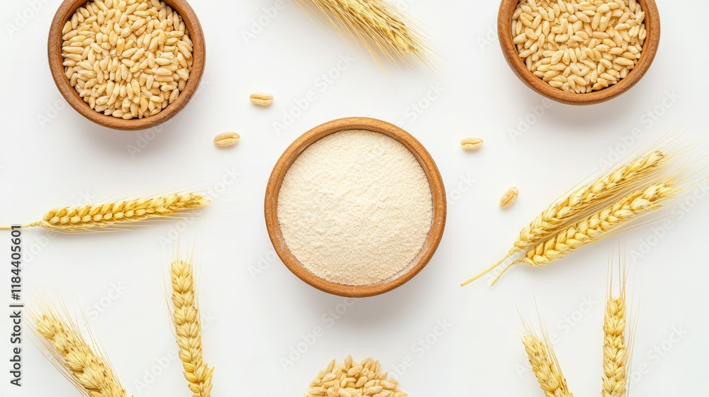 Grid pattern of wheat flour atta, Indian staple food ingredient ...