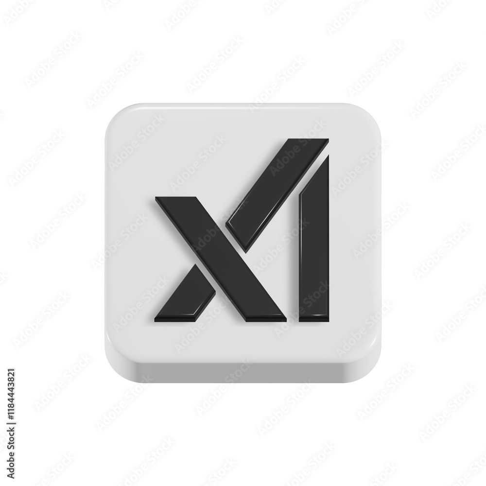 Grok 3d icon. Grok logo. Grok is a new chatbot for the X platform Stock ...