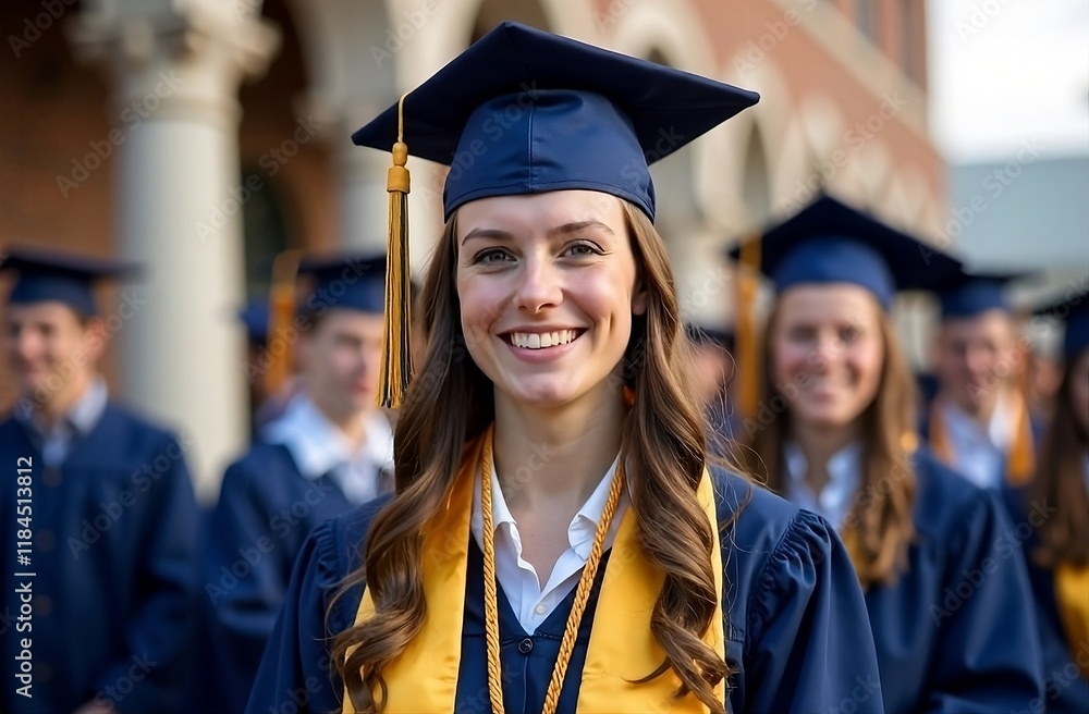 Group of students in graduation cap. Group of students. Happy student ...