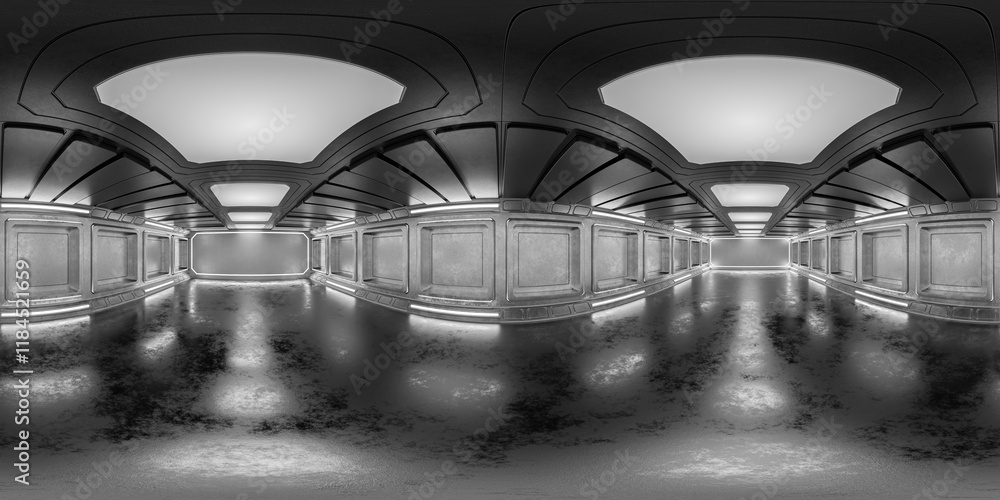 Futuristic room virtual reality map. Environment map for your design ...