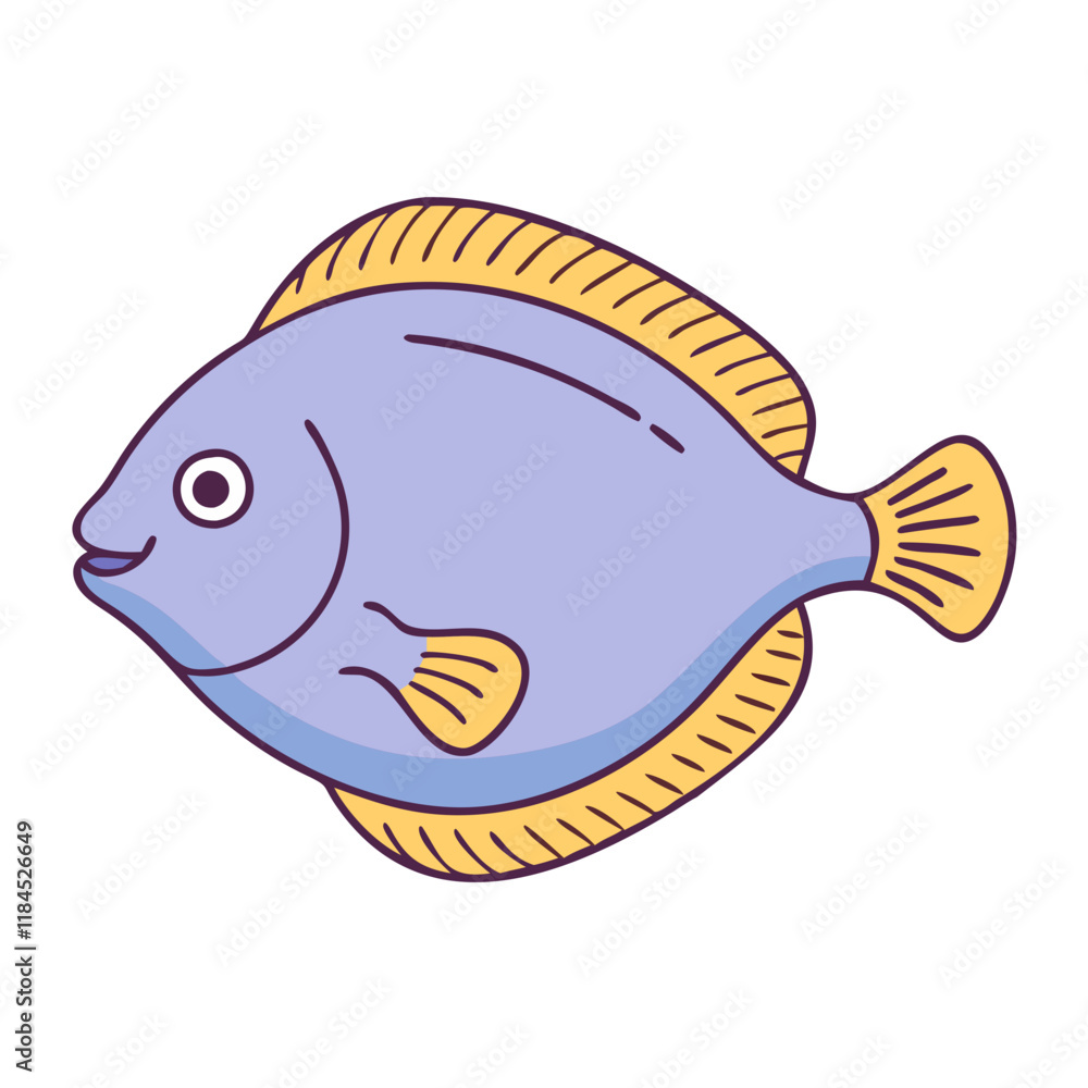 flounder vector icon, fish vector illustration - simple illustration of ...