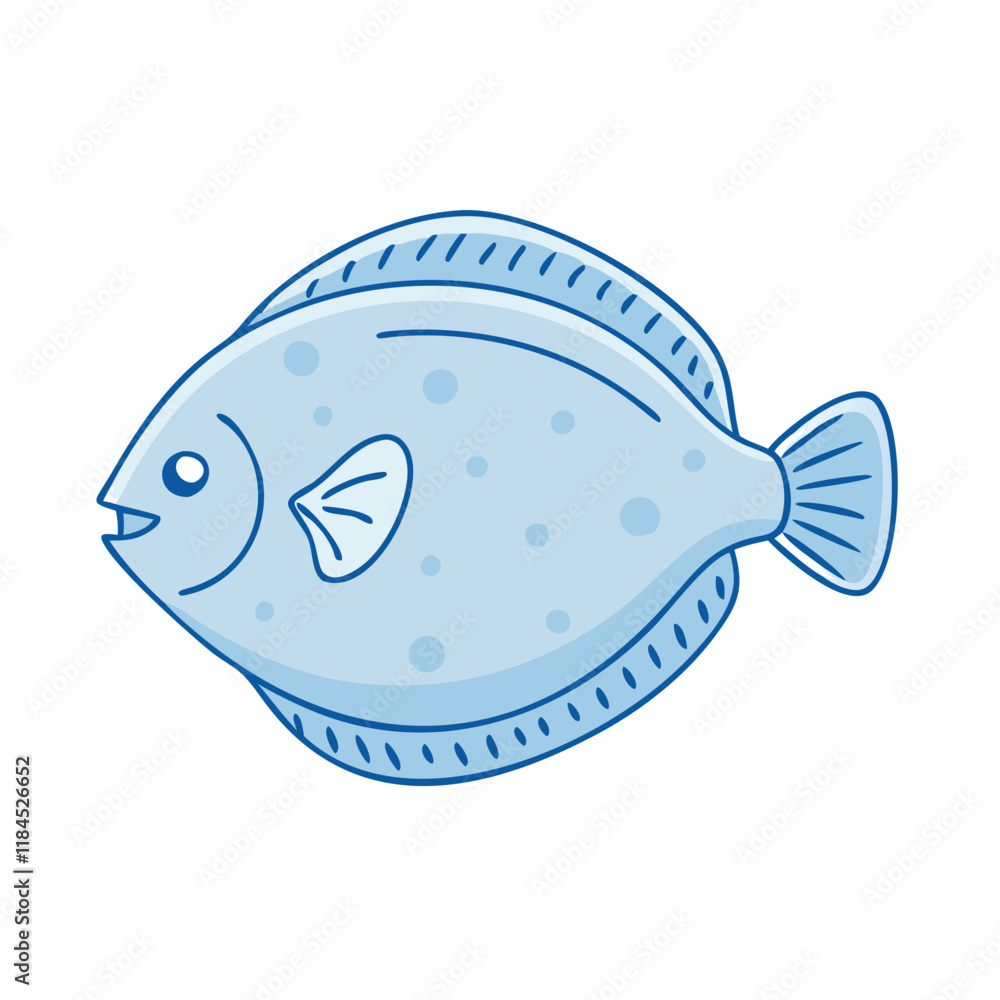 Vector de Stock flounder vector icon, fish vector illustration - simple ...