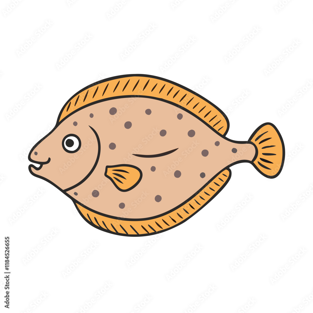 Vector de Stock flounder vector icon, fish vector illustration - simple ...