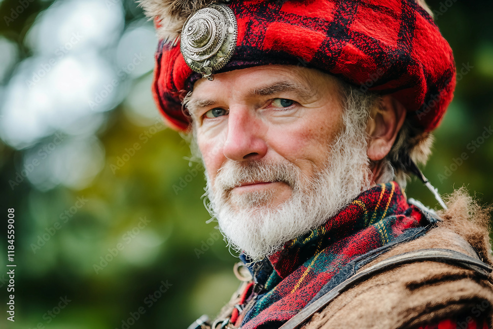 Authentic Scottish person Piper in Traditional Attire, Generative AI ...