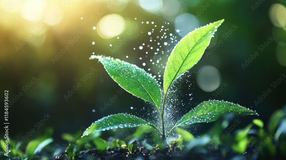 Time Lapse of a Plant Releasing Water Drops with Beautiful Sunlight ...