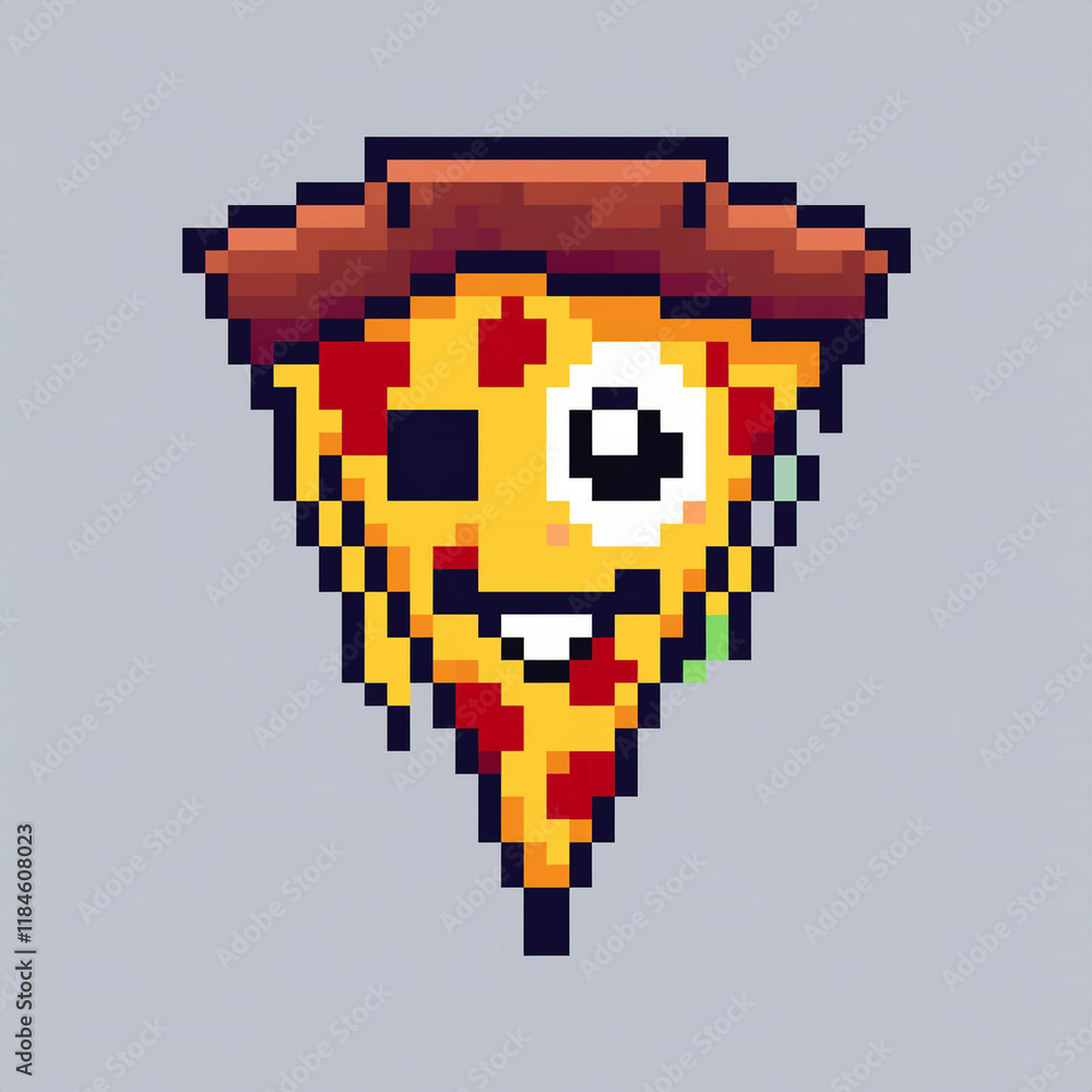 Pixel art style pixelated pizza slice Stock Illustration | Adobe Stock