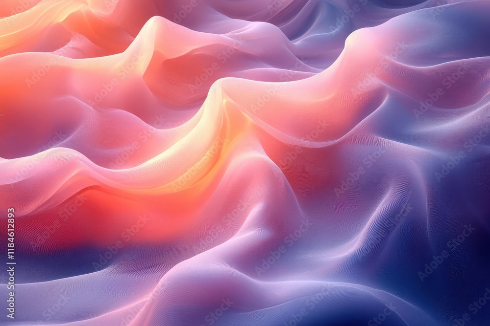 ethereal 3d abstract background with flowing gradient shapes and soft ...